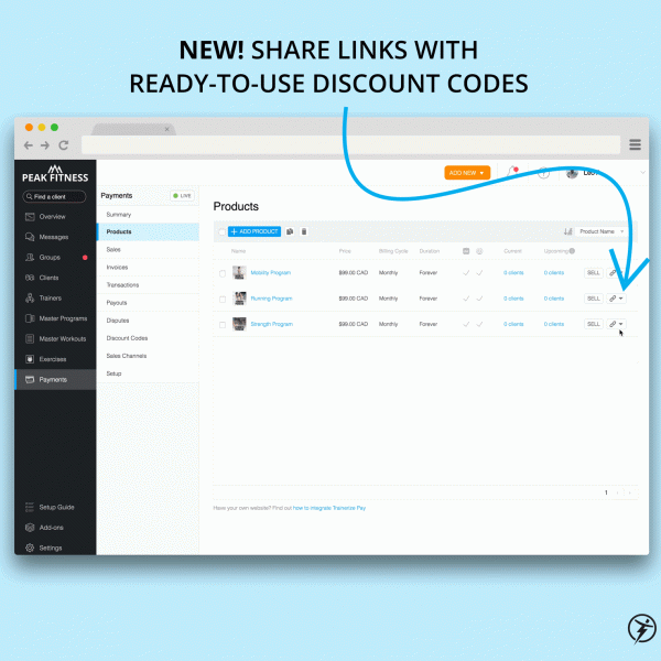 New in Trainerize Pay: Discount Links • Fitness Business Blog
