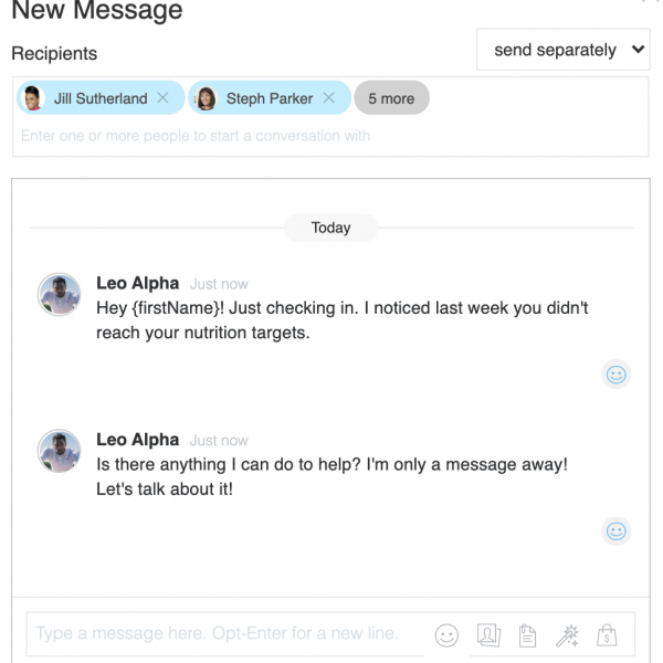 bulk messaging in trainerize • Fitness Business Blog